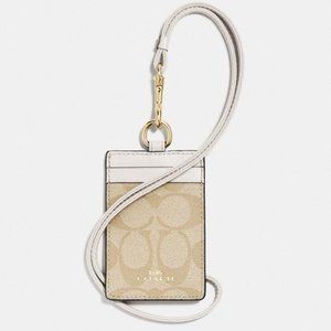 Coach | Accessories | Coach Id Lanyard In Signature Canvas Khakichalk ...